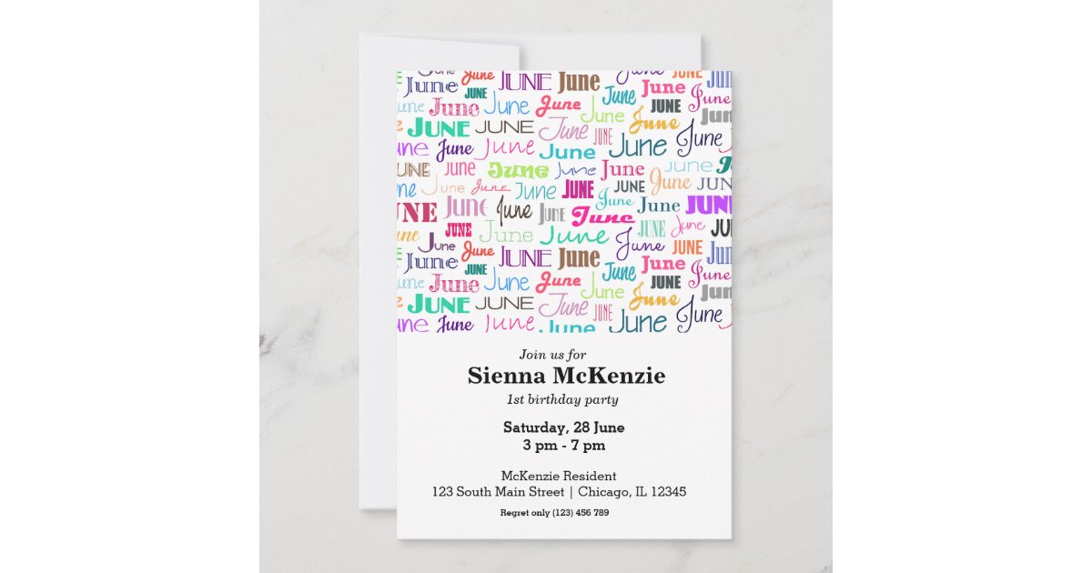 Birthday month June Invitation | Zazzle