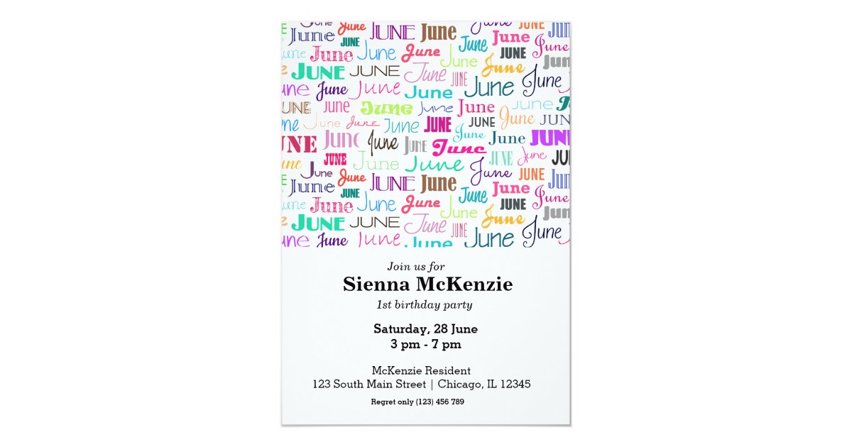 Birthday month June Invitation | Zazzle.com