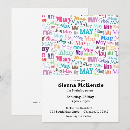 Birthday month May Invitation | Zazzle