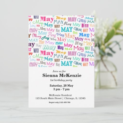 Birthday month May Invitation | Zazzle