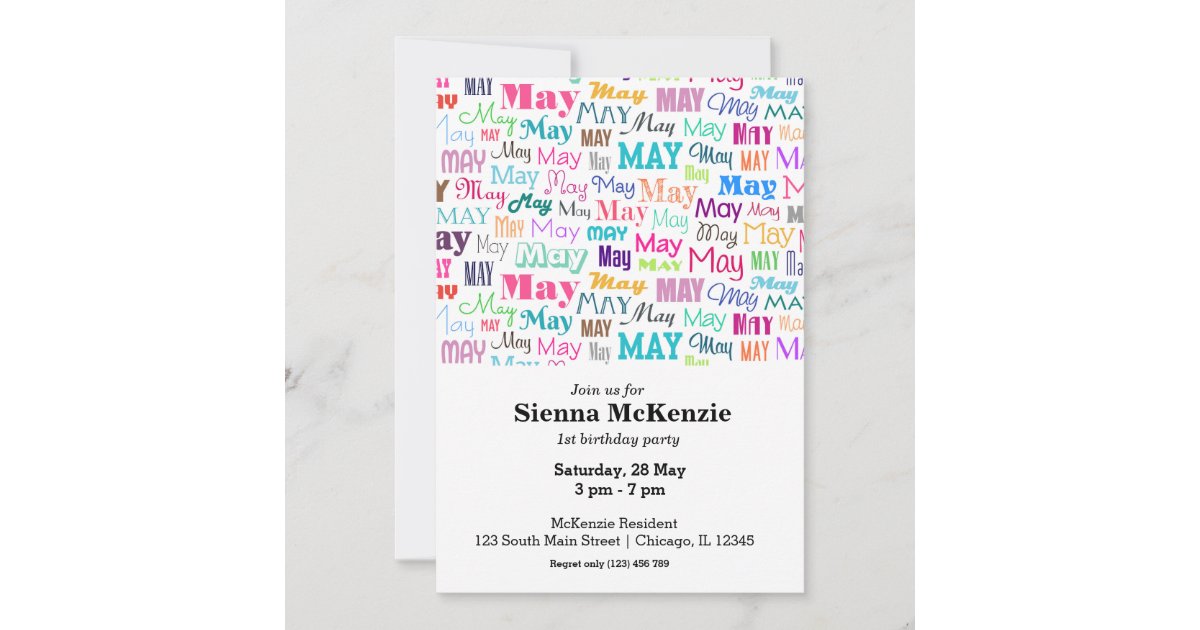 Birthday month May Invitation | Zazzle