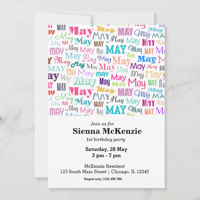 Birthday month May Invitation | Zazzle