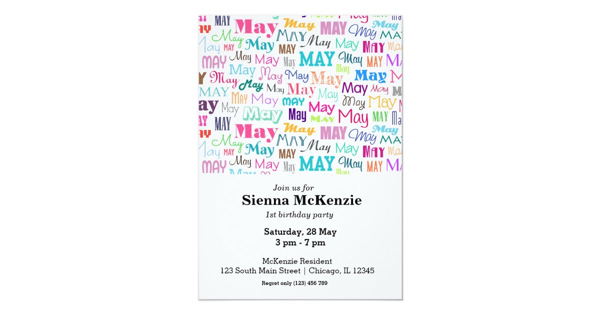 Birthday month May Invitation | Zazzle.com
