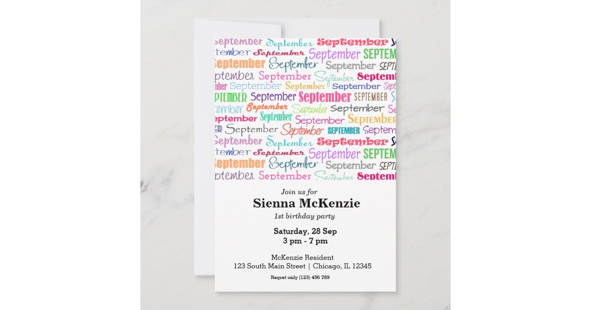 Birthday month September Invitation | Zazzle