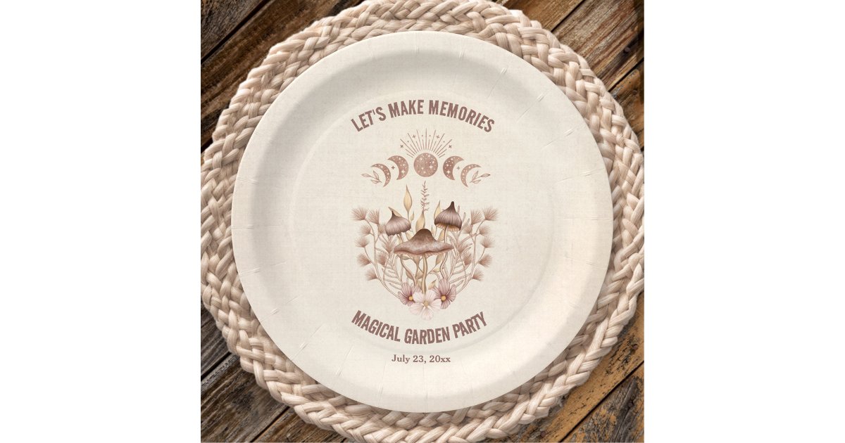 Birthday Moon Phase Magical Celestial Party Paper Plates | Zazzle