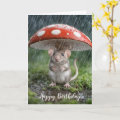 Birthday Mouse Under a Toadstool Card | Zazzle