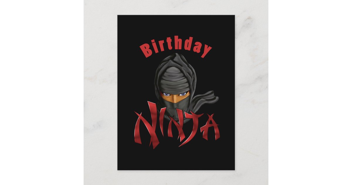 Birthday Ninja Postcard | Zazzle