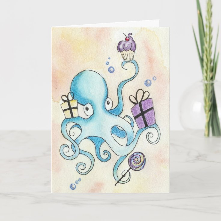 Birthday Octopus Card | Zazzle
