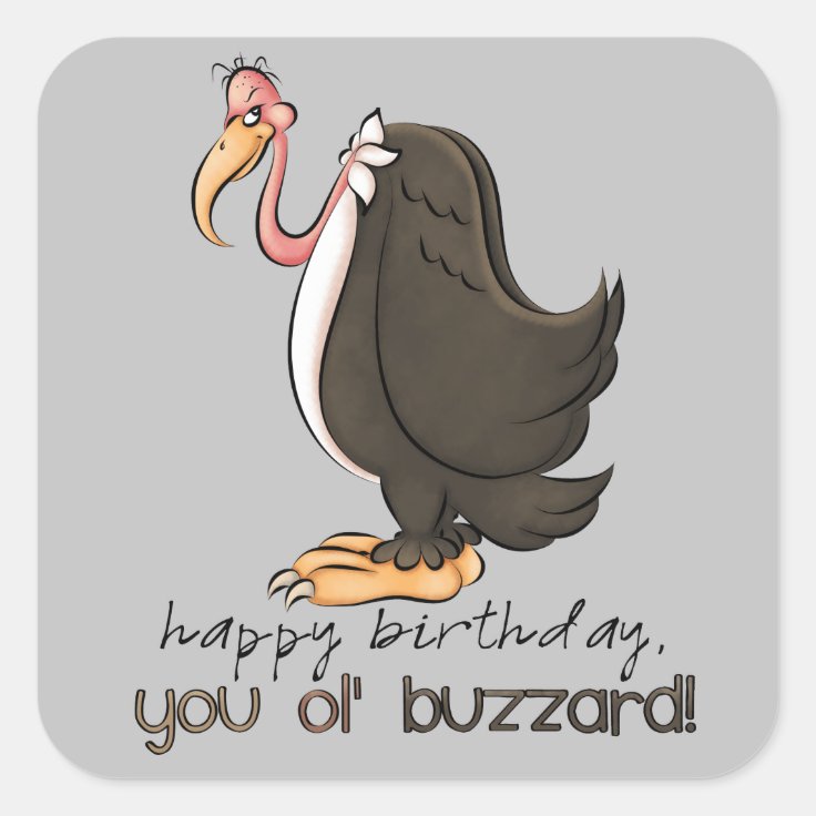 Birthday old buzzard mens party sticker | Zazzle