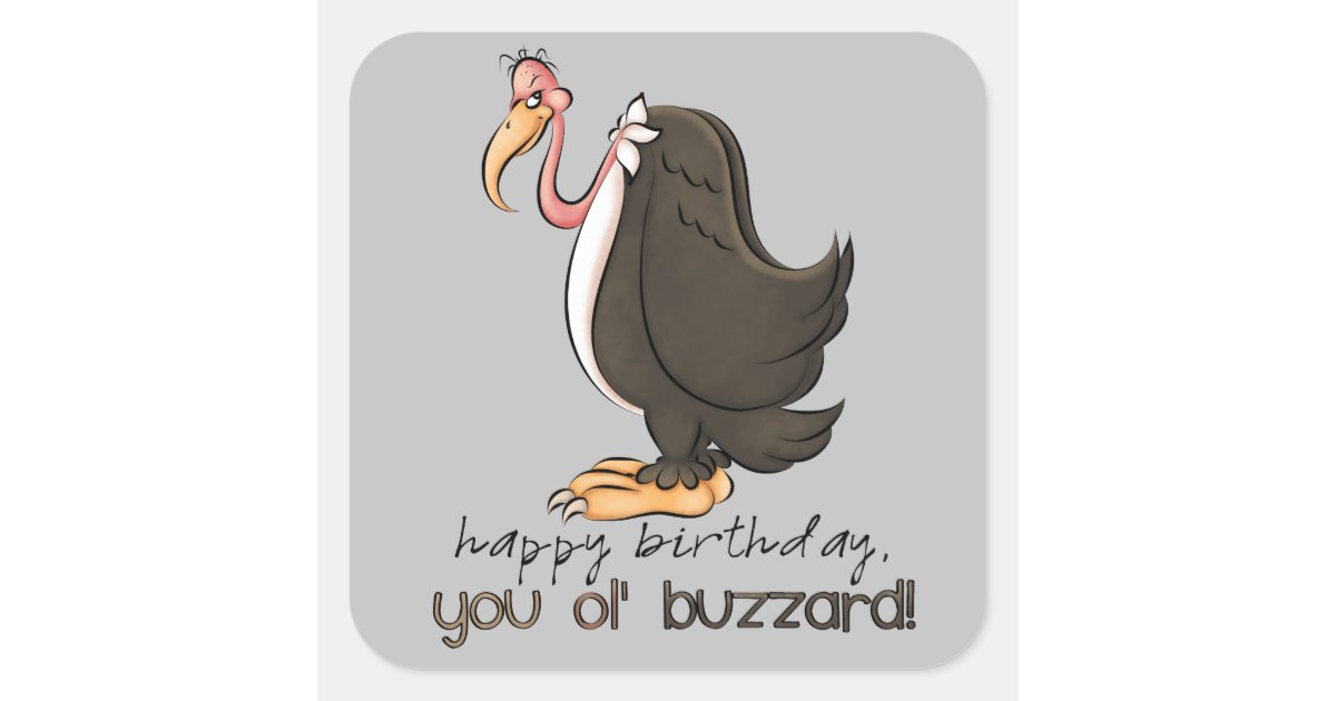 Birthday old buzzard mens party sticker | Zazzle