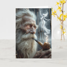 Birthday Old Seaman Smoking a Pipe Card | Zazzle