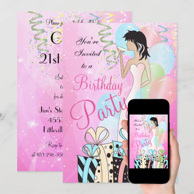 Birthday or Bachelorette Party Diva Princess Girl Invitation | Zazzle
