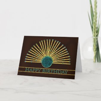 Birthday - Ornate Native Fan Design Card | Zazzle