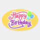 BIRTHDAY OVAL STICKER | Zazzle