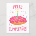 Birthday Pan Dulce Concha in Spanish Postcard | Zazzle