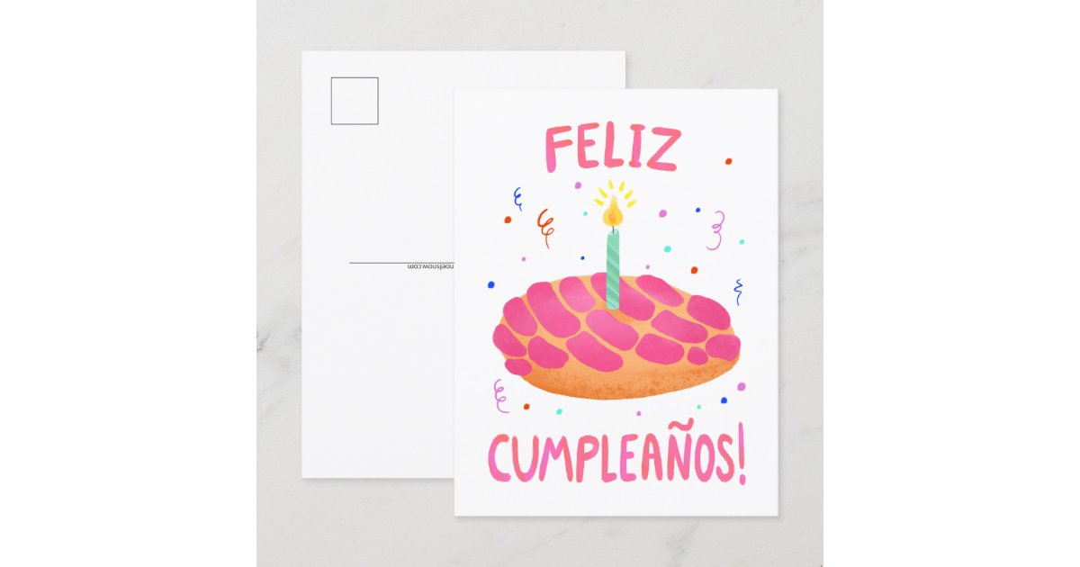 Birthday Pan Dulce Concha in Spanish Postcard | Zazzle