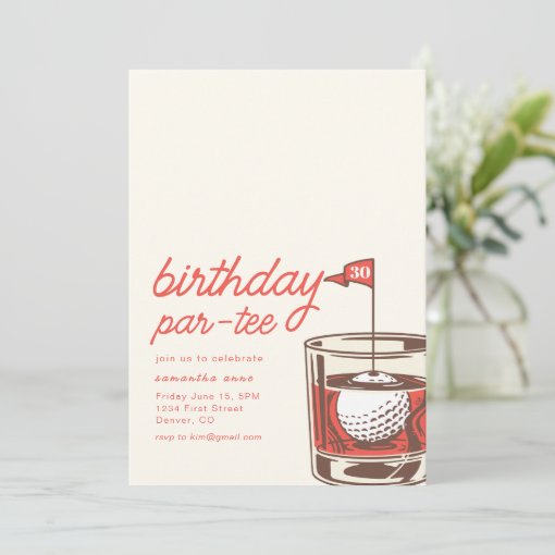 Birthday Par-Tee Party Invitation with Whiskey | Zazzle