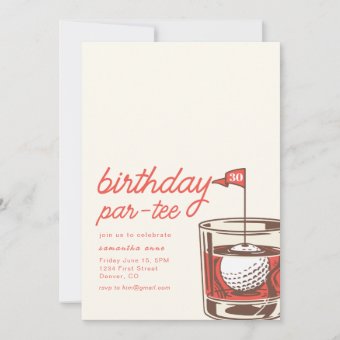 Birthday Par-Tee Party Invitation with Whiskey | Zazzle