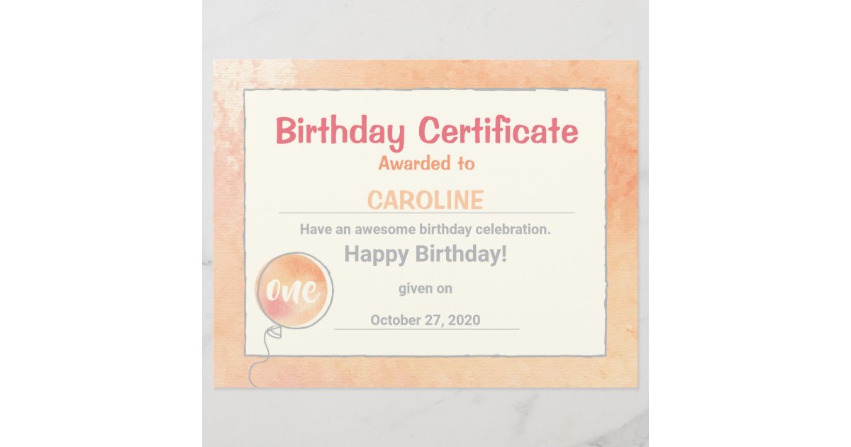 Birthday Party Balloon Clip Art Party Certificate | Zazzle