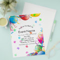 Birthday Party Balloons Confetti Event Flyer | Zazzle