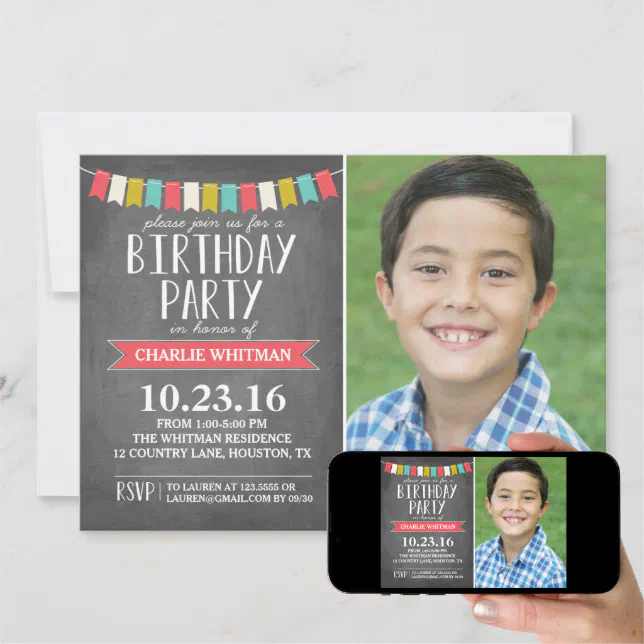Birthday Party Banners | Birthday Invitation | Zazzle