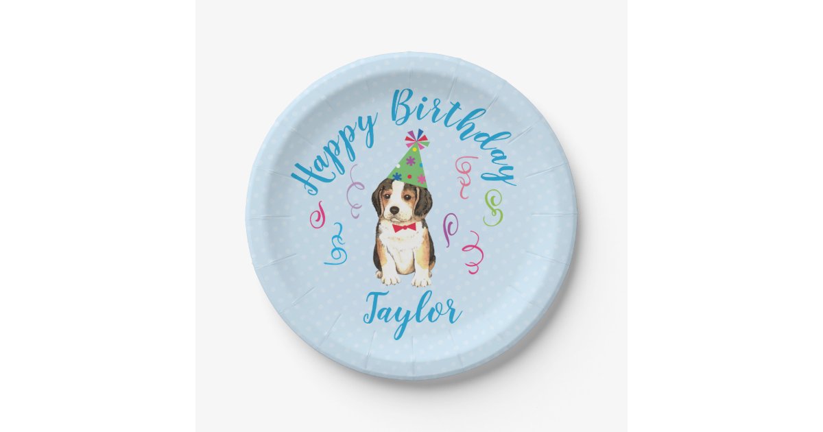 Birthday Party Beagle Paper Plates | Zazzle