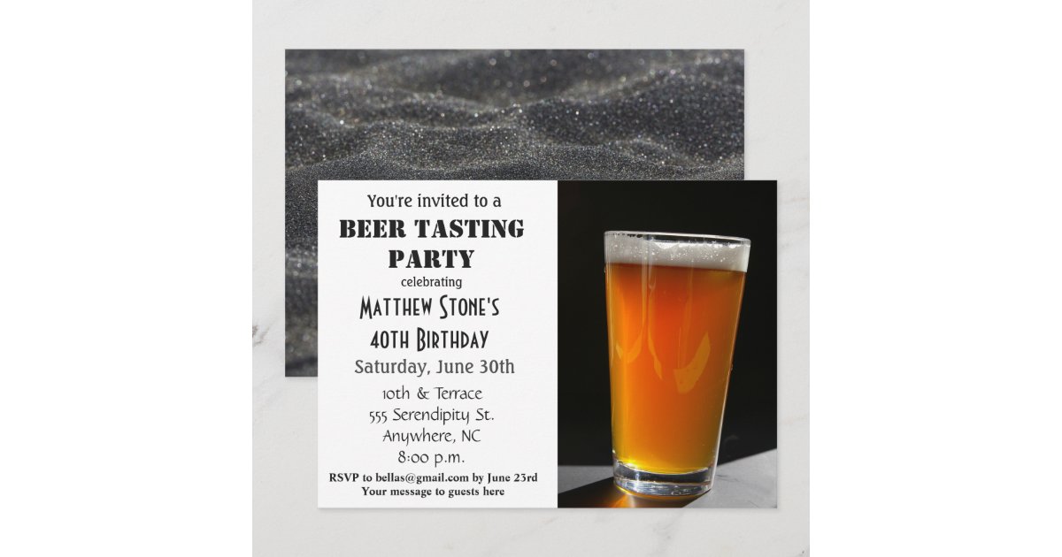Birthday Party Beer Tasting Invitation | Zazzle