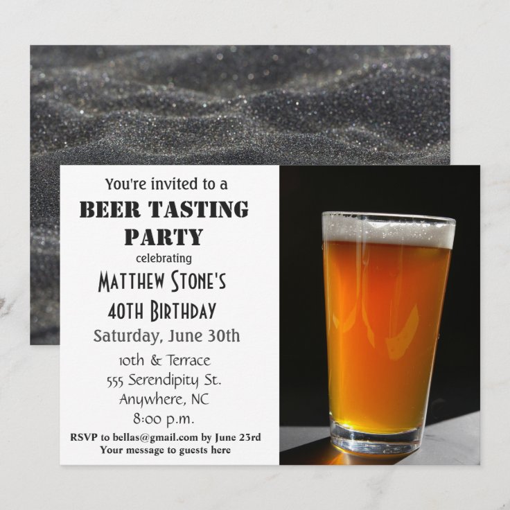 Birthday Party Beer Tasting Invitation | Zazzle