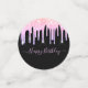 Birthday party black rainbow glitter photo pink confetti | Zazzle