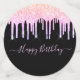 Birthday party black rainbow glitter photo pink confetti | Zazzle