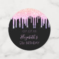 Birthday party black rainbow glitter photo pink confetti | Zazzle