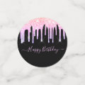 Birthday party black rainbow glitter photo pink confetti | Zazzle