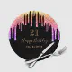 Birthday party black rainbow glitter pink sparkle paper plates | Zazzle