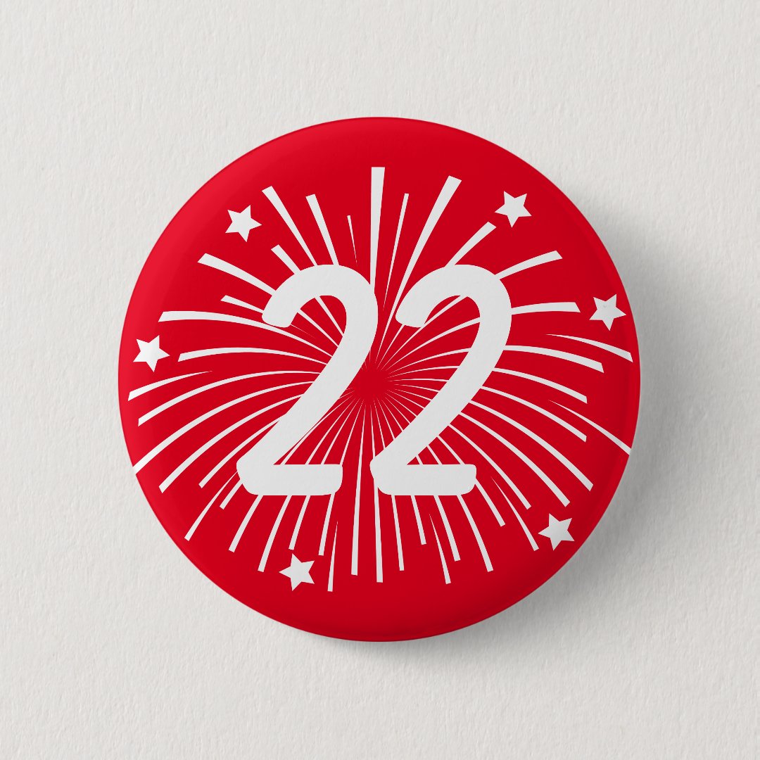 Birthday party celebration buttons with age number | Zazzle