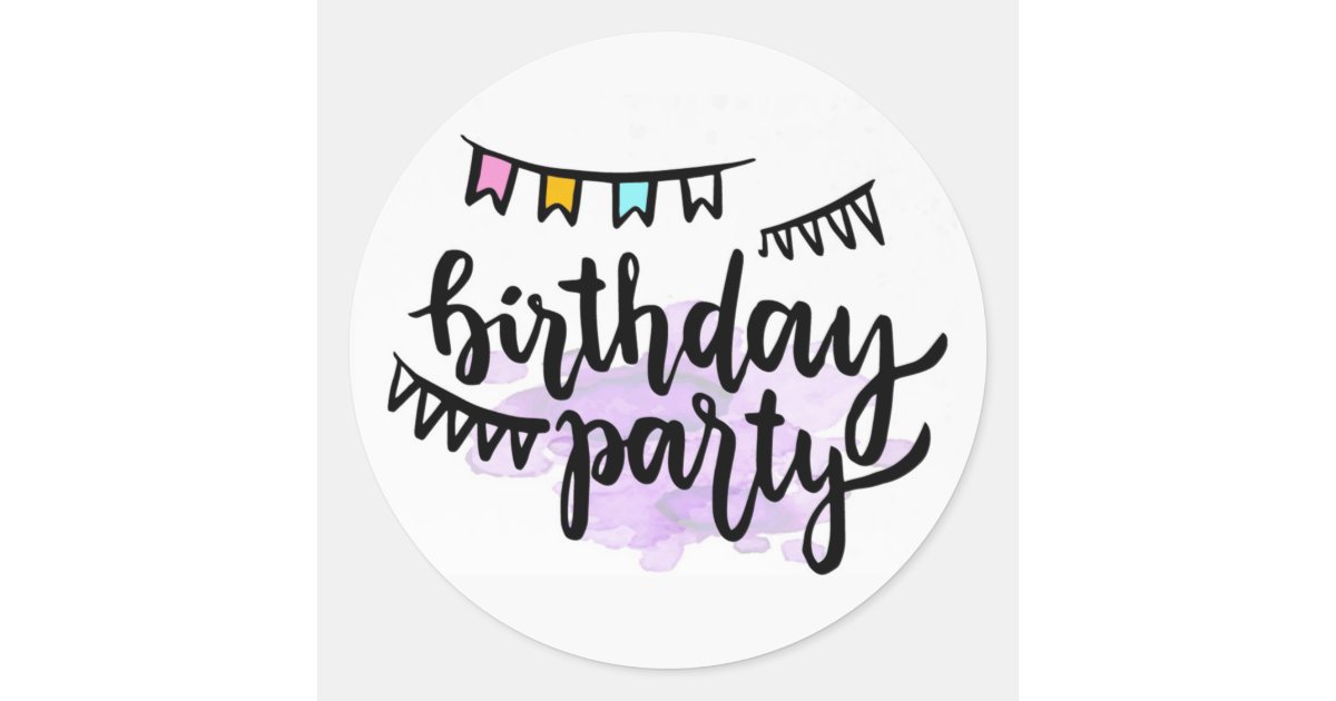 Birthday Party Classic Round Sticker | Zazzle