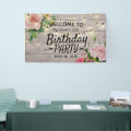 Birthday Party Flowers Wood String Lights Welcome Banner | Zazzle