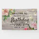 Birthday Party Flowers Wood String Lights Welcome Banner | Zazzle