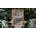 Birthday Party Flowers Wood String Lights Welcome Poster | Zazzle