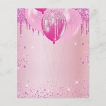 Birthday party girl pink glitter sparkle budget flyer | Zazzle
