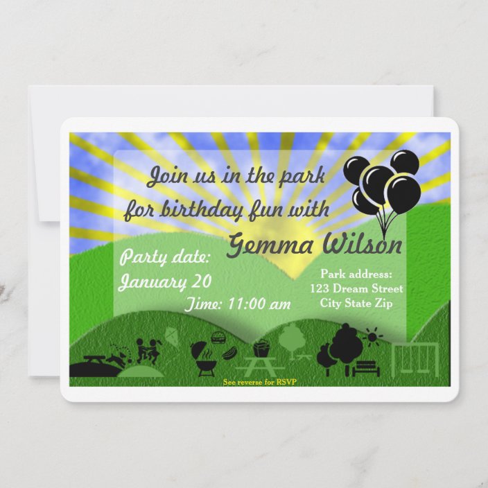 Birthday Party in the park invitation | Zazzle.com