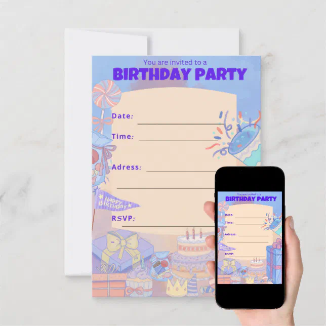 BIRTHDAY PARTY INVITATION | Zazzle