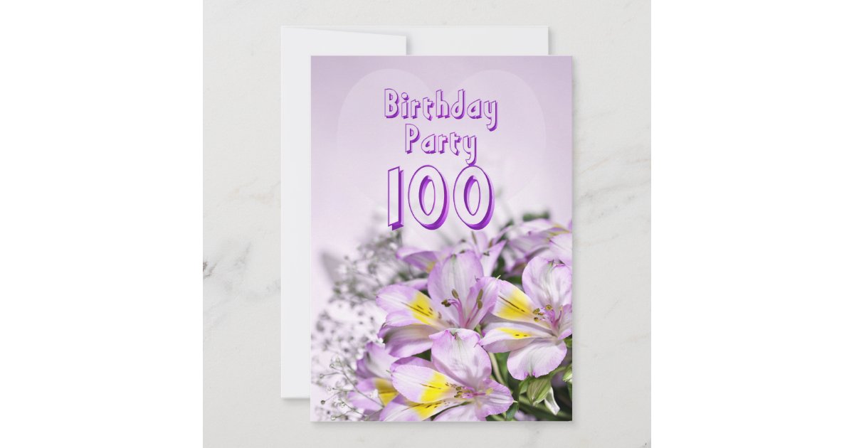 Birthday Party Invitation 100 Years Old Zazzle Birthday Party Invitation 100 Years Old Zazzle