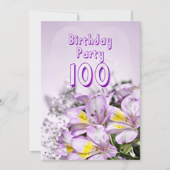 Birthday party invitation 100 years old | Zazzle.com