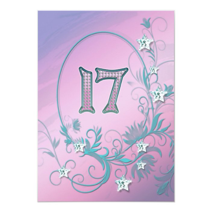 Birthday party invitation 17 years old | Zazzle.com