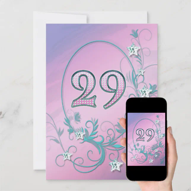 Birthday party invitation 29 years old | Zazzle