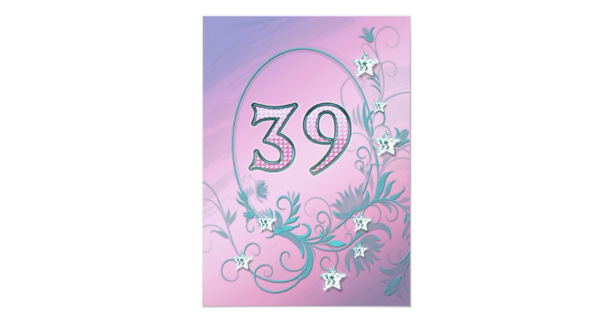 Birthday party invitation 39 years old | Zazzle.com