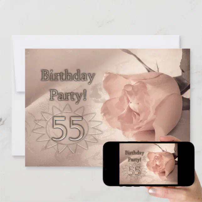Birthday party invitation 55 years old | Zazzle