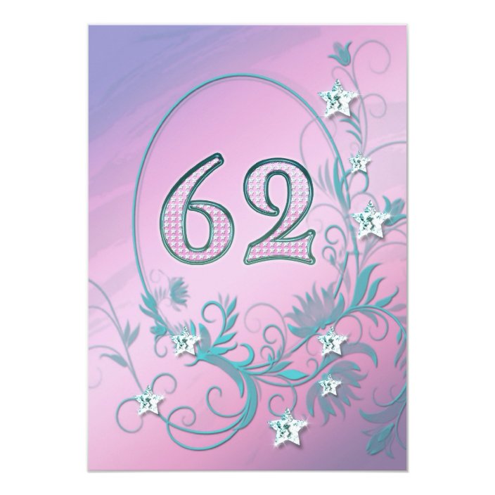 Birthday party invitation 62 years old | Zazzle.com