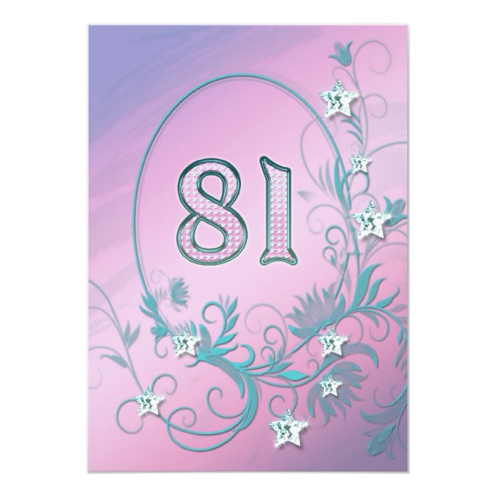 Birthday party invitation 81 years old | Zazzle.com