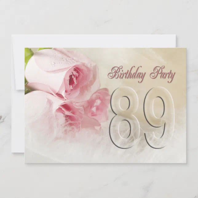 Birthday party invitation for 89 years | Zazzle